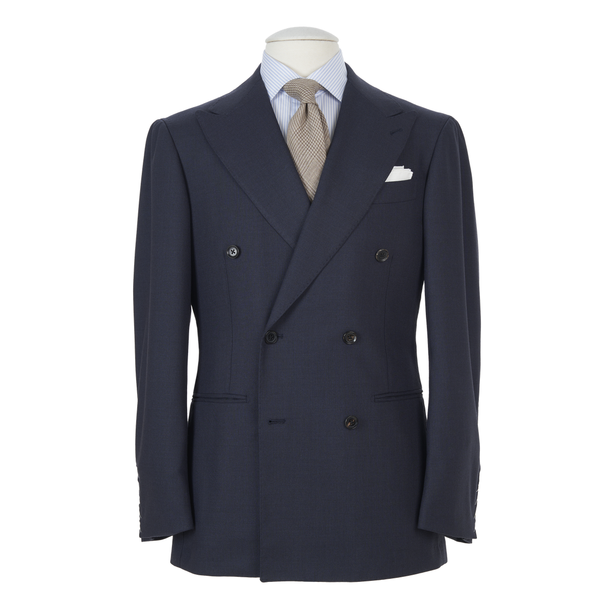Ring Jacket Double Breasted Suit 296EH-S178 in Navy 4-Ply Plain Weave ...
